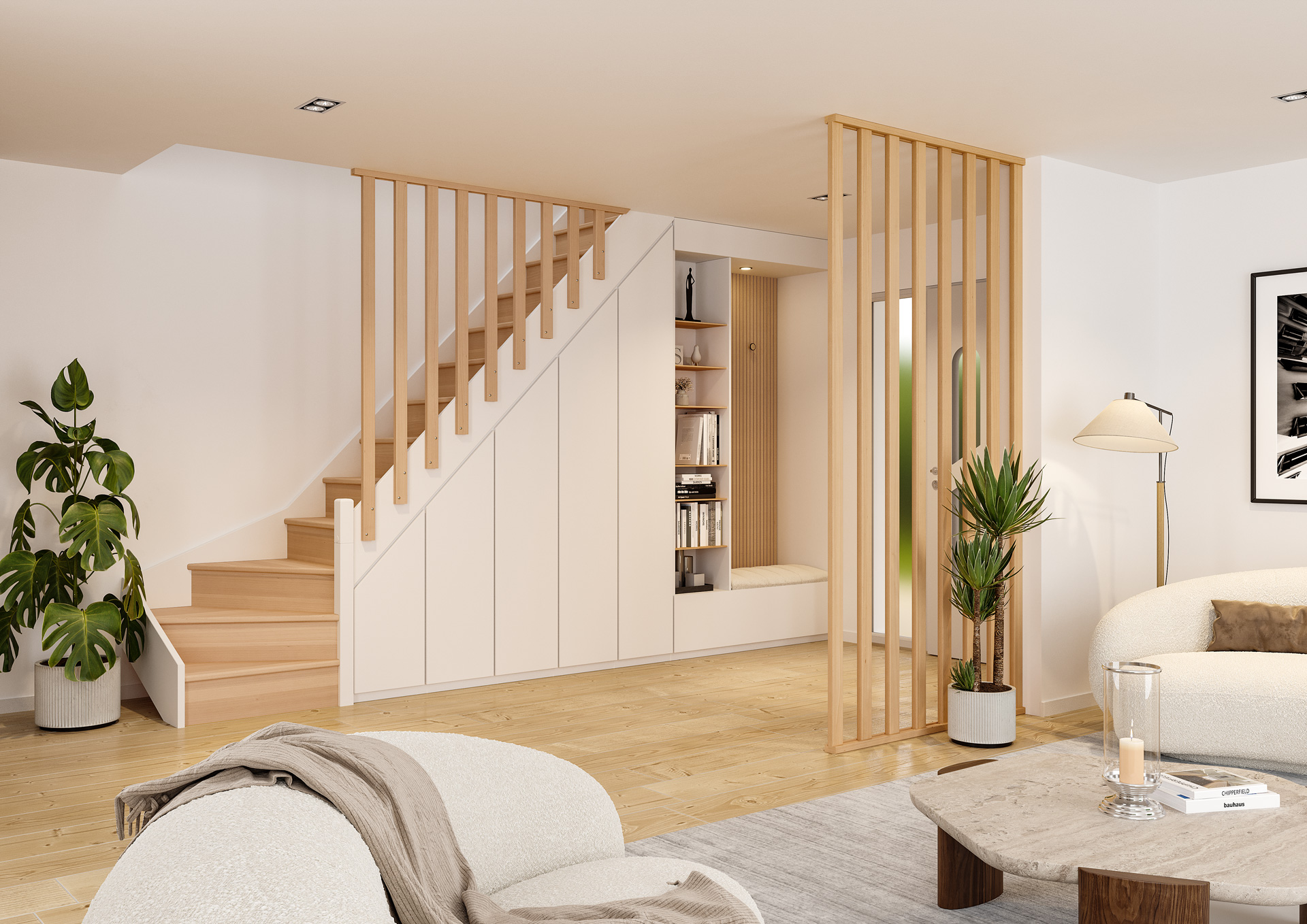 Le Claustra bois : cloison ou rampe d'escalier - GIMM Menuiseries